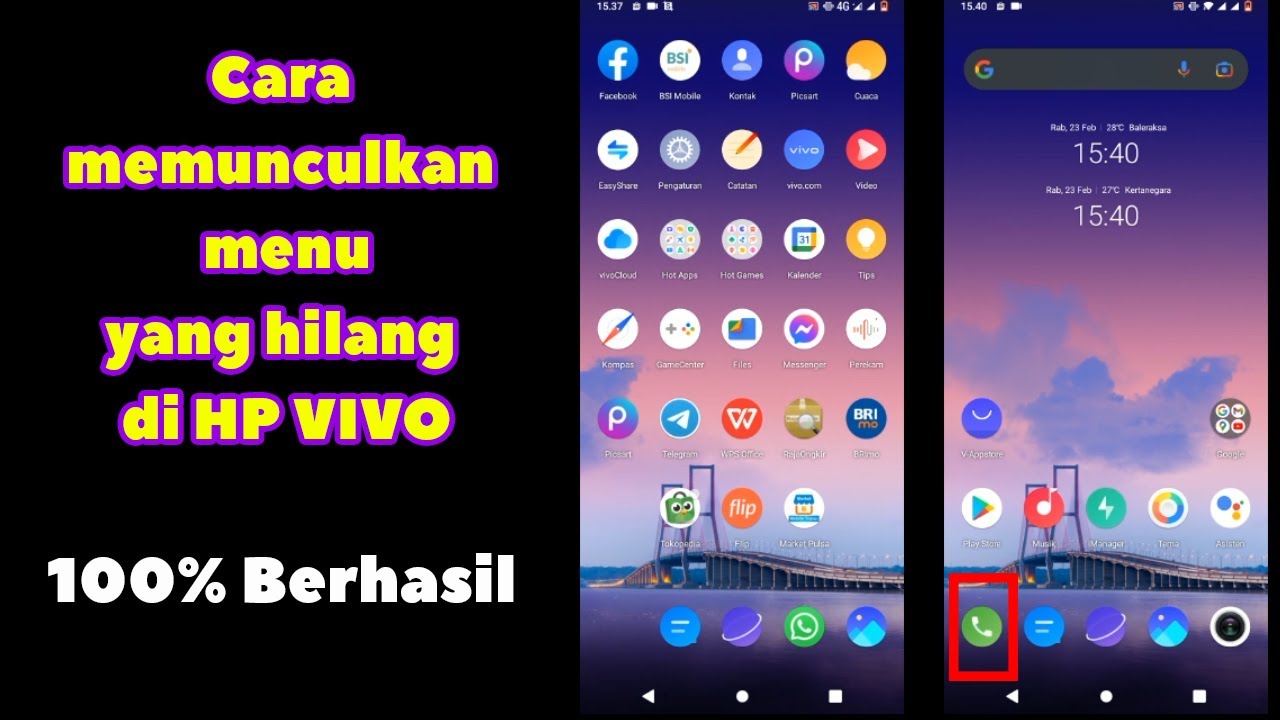 Cara Memunculkan Icon Menu Yang Hilang di HP VIVO - YouTube