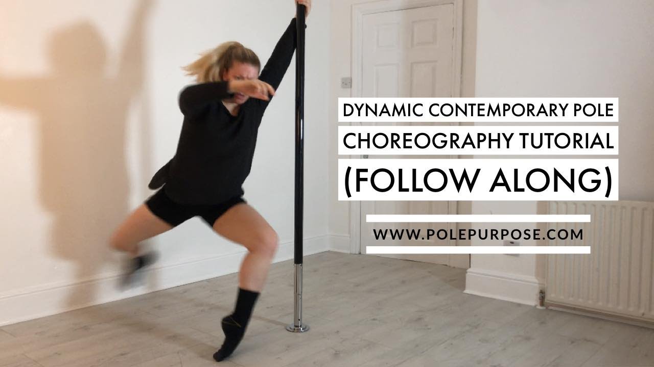 Dynamic Contemporary Pole Choreography Tutorial (Static Pole, Follow ...