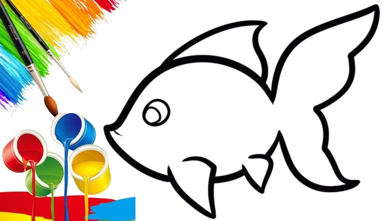 Fish Drawing, Painting and Coloring for Kids, Toddlers | Learn How to ...