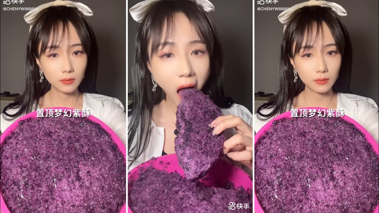 purple shaved ice eating asmr || full video - YouTube