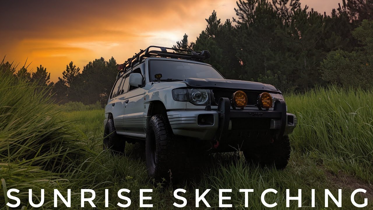 We find a small local off road trail to sketch a sunrise / ASMR offroad ...