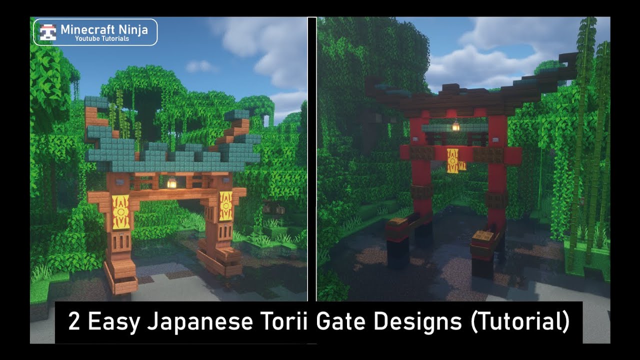 💥MINECRAFT: 2 Japanese Torii Gate Designs ⛩ (Easy Tutorial!) - YouTube