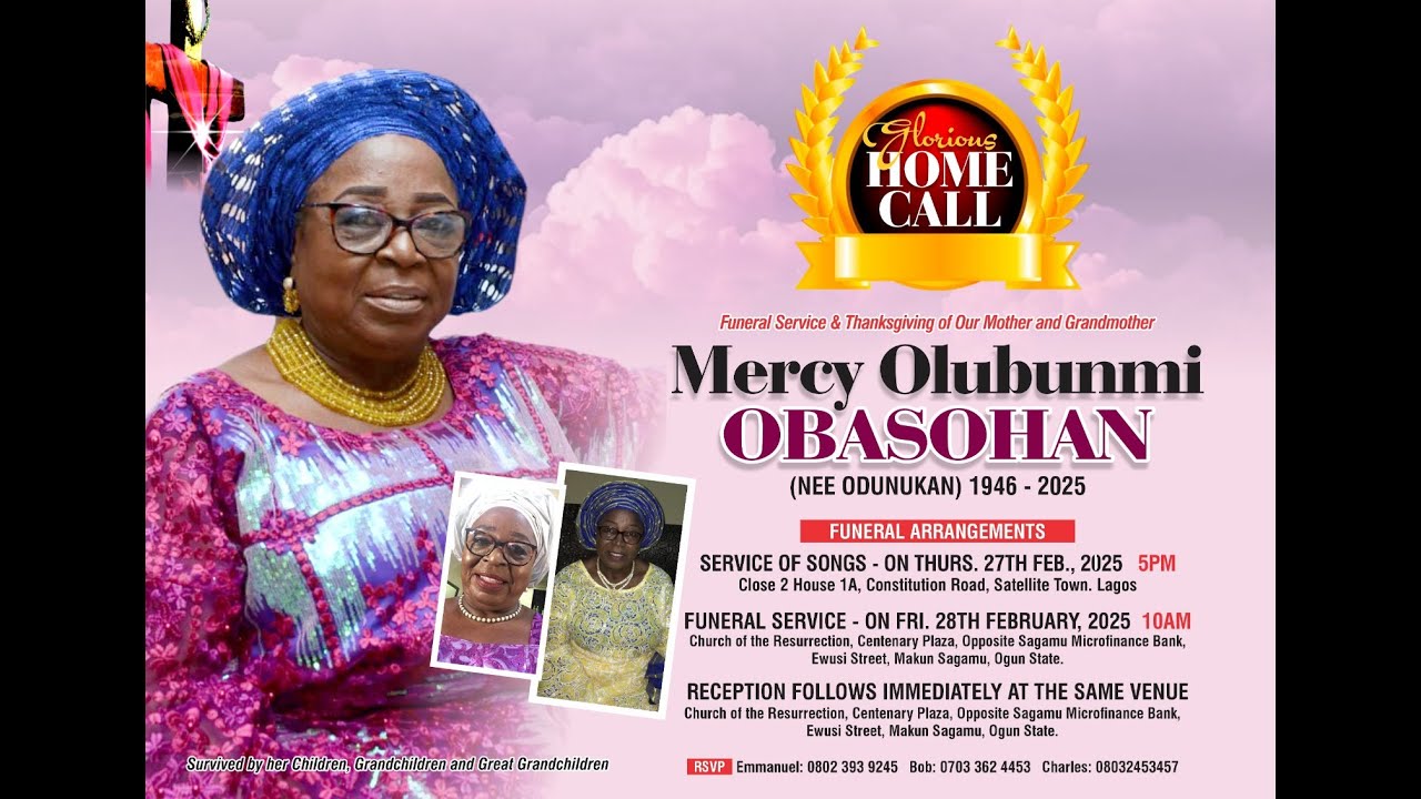 Final Burial for Late Mrs. Mercy Olubunmi Obasohan (Nee Odunukan) - YouTube
