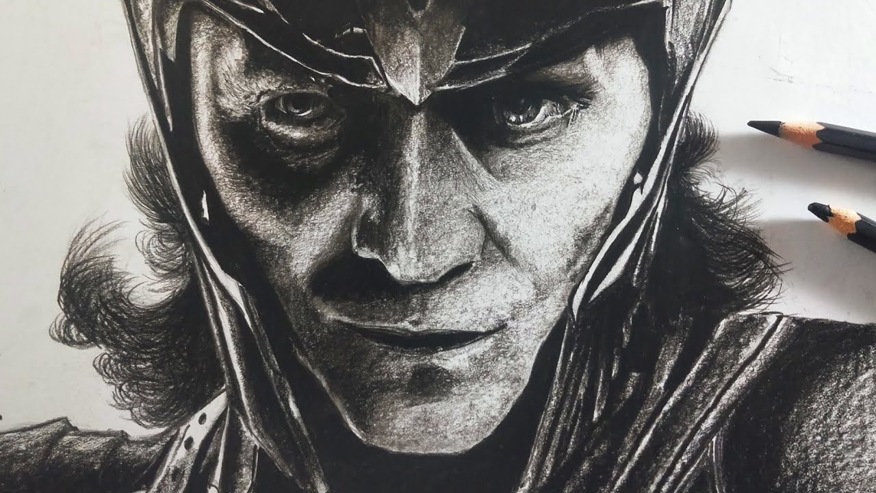 The Loki portrait || how to draw step by step portrait art of Loki with ...