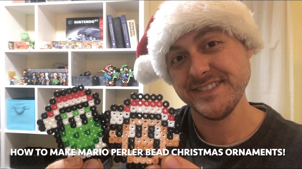 How to Make Super Mario Perler Bead Christmas Ornaments! - YouTube