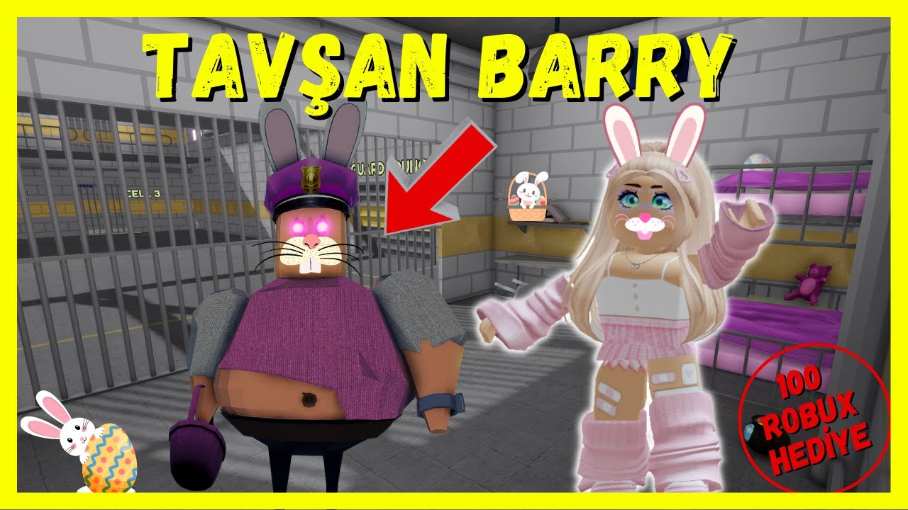 EKİPLE TAVŞAN DİŞLEK BARRY'DEN KAÇIŞ👮‍♂️ROBLOX EASTER BARRY PRİSON RUN ...