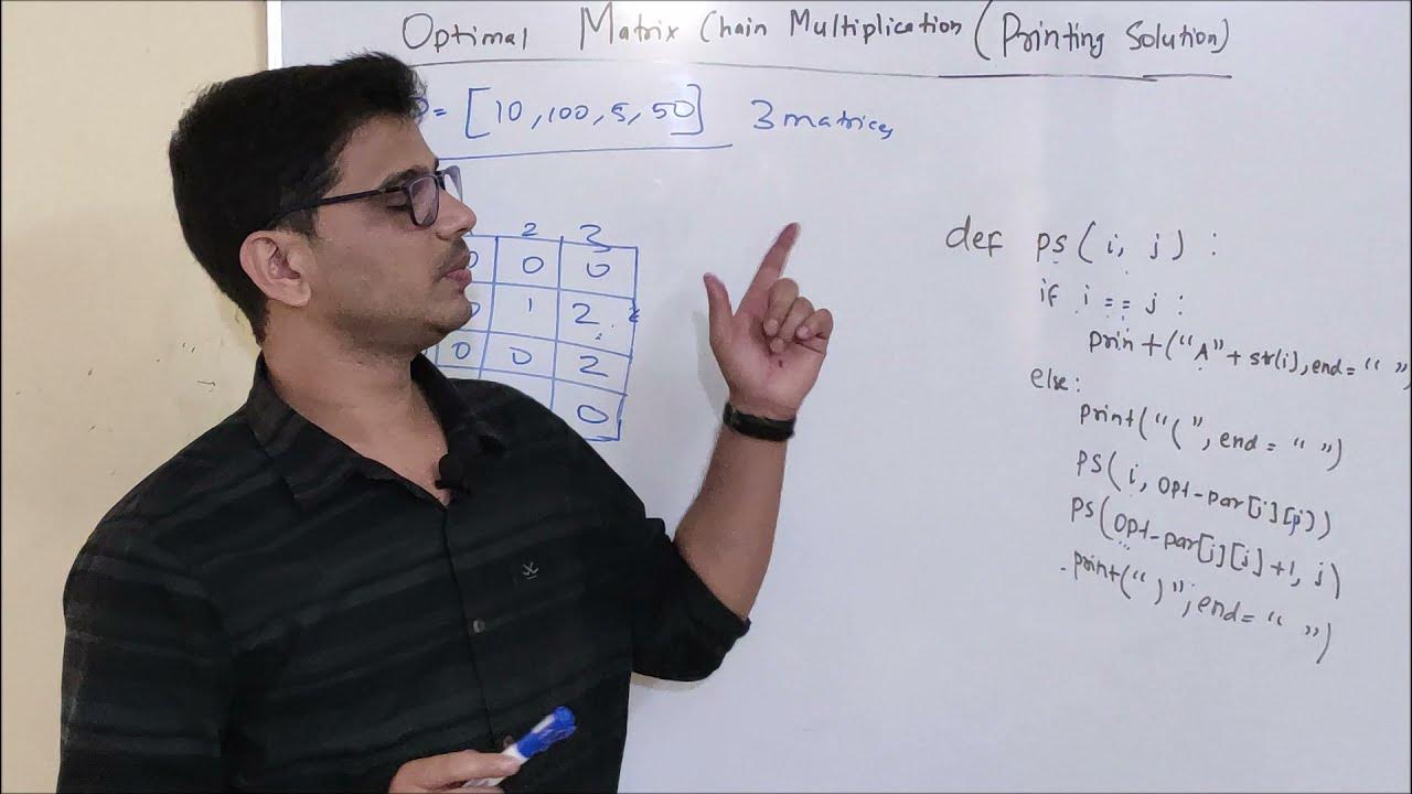 Matric Chain Multiplication - Printing Solution - YouTube