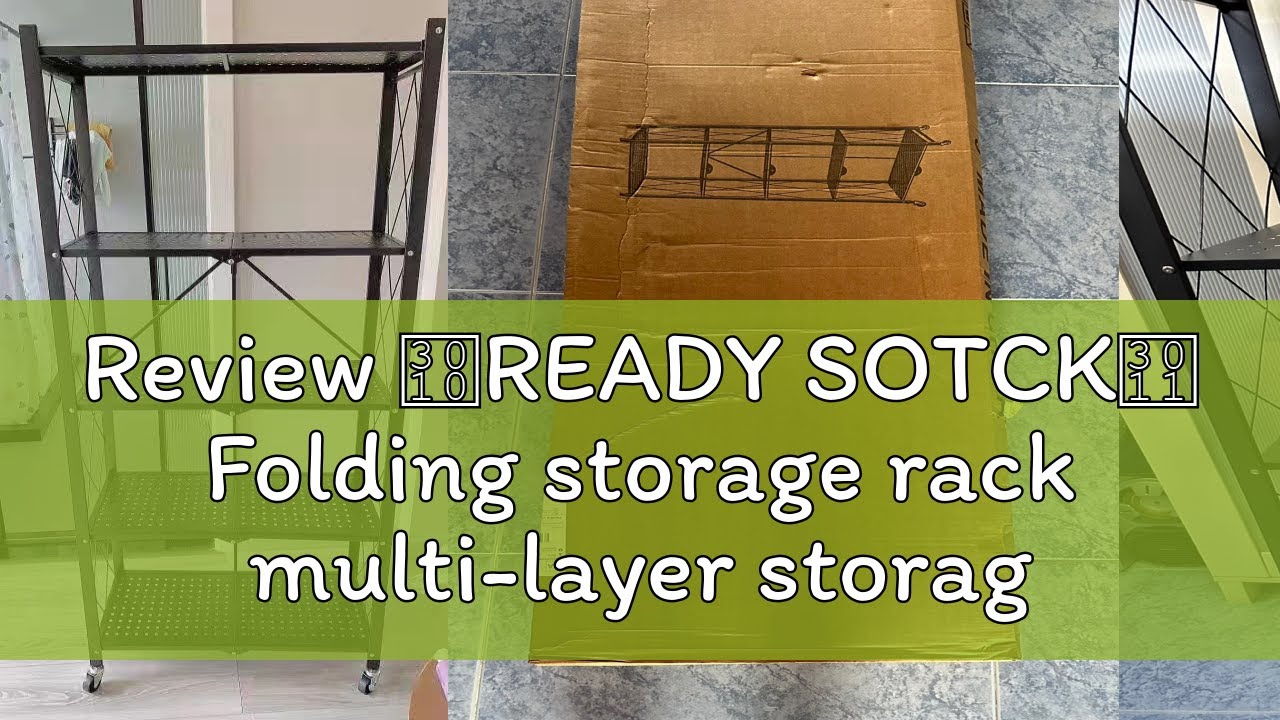 Review 【READY SOTCK】 Folding storage rack multi-layer storage rack 3/4 ...
