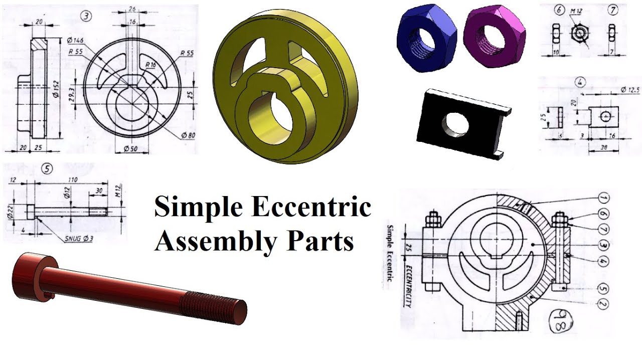 How to make Simple Eccentric Sheave, Shim, Cheese Head Bolt, Nut & Lock ...