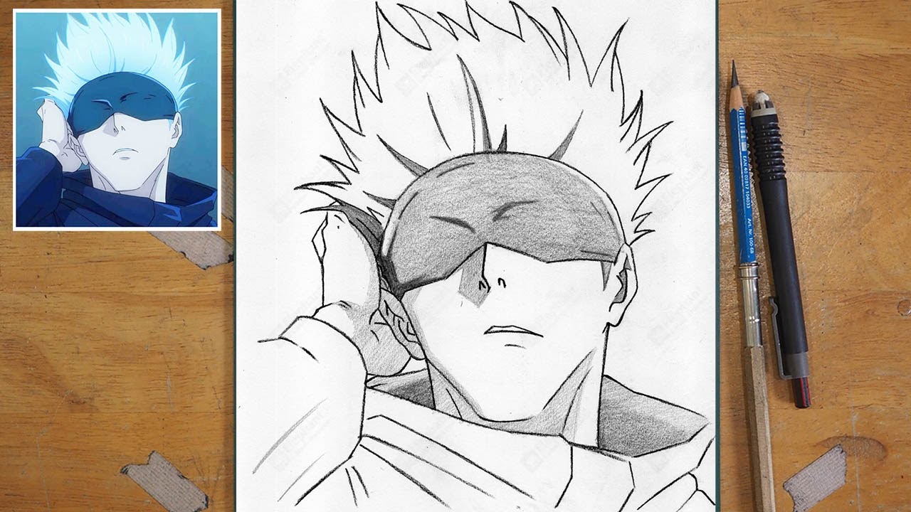 How to Draw Gojo Satoru Easy | Step by Step Jujutsu Kaisen Tutorial for ...