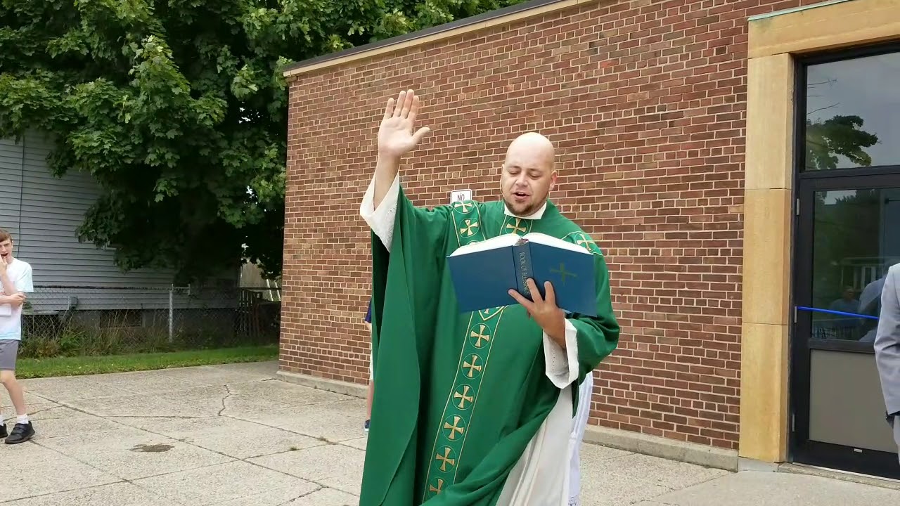 Fr. Bryan Blesses New Campus. - YouTube