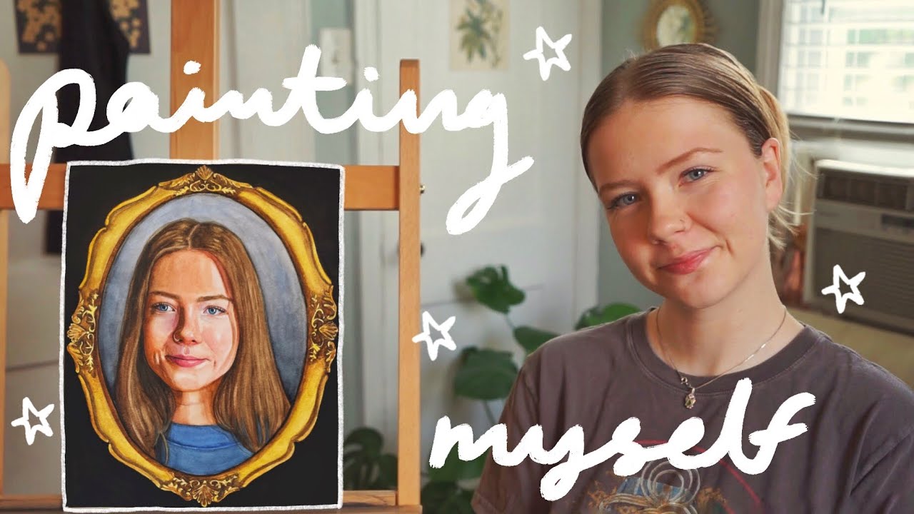 painting a self portrait 🌷 - YouTube
