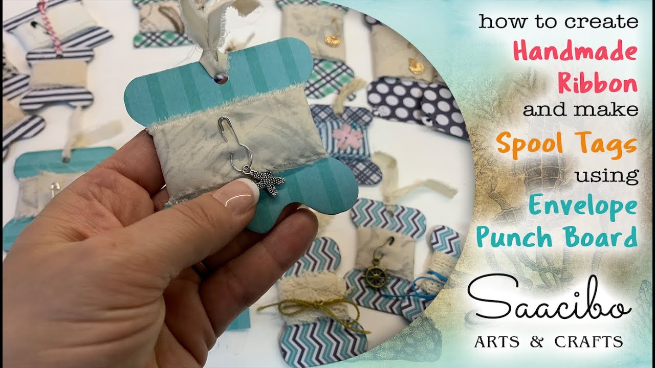 Cute Spool Tags Made With Envelope Punch Board #junkjournaltags - YouTube