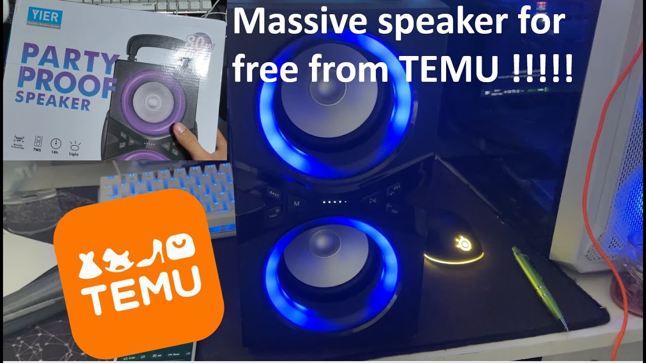 I Got A Massive Bluetooth Speaker From Temu For Free!!!! - YouTube