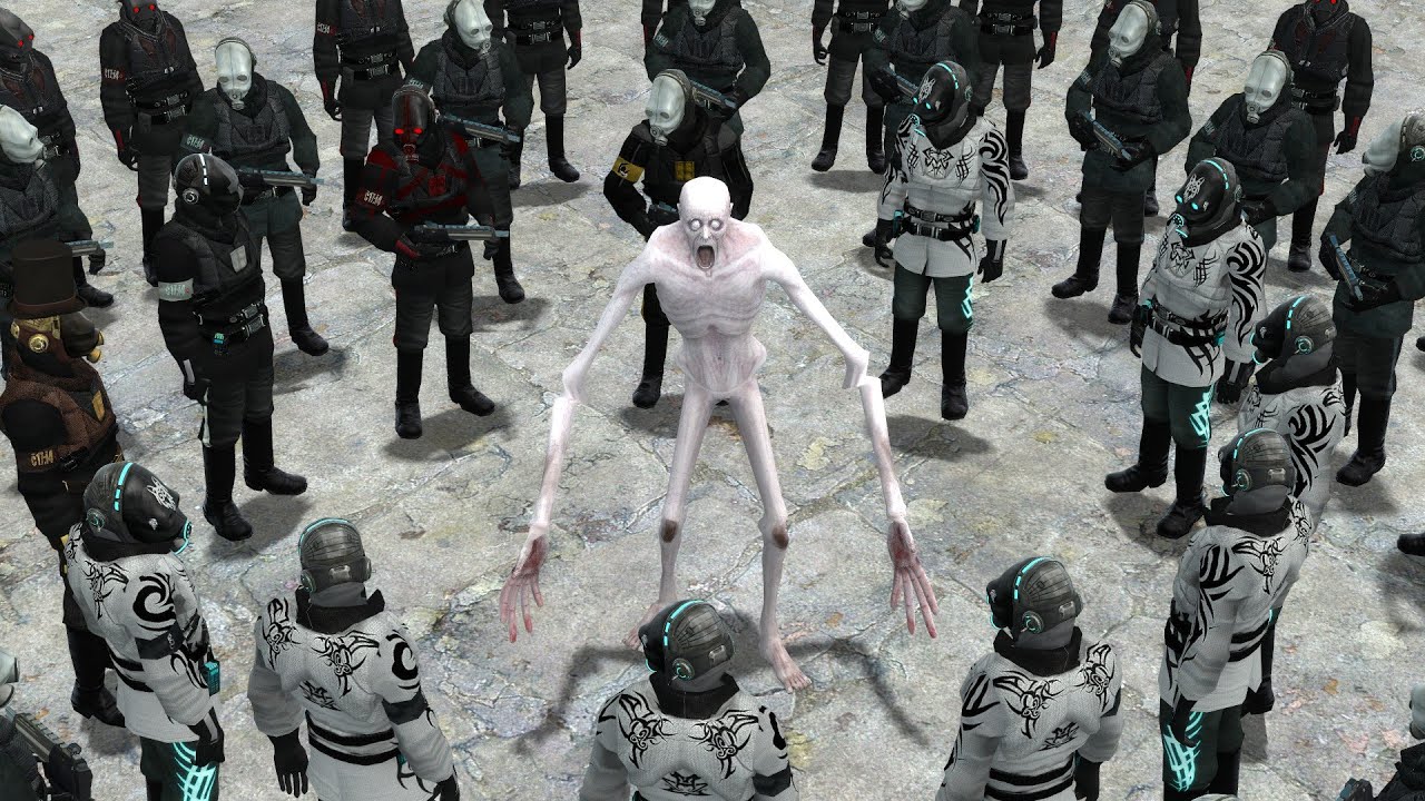 SCP-096:SL VS 100 HALF LIFE METRO POLICE!! Garrys Mod Sandbox - YouTube