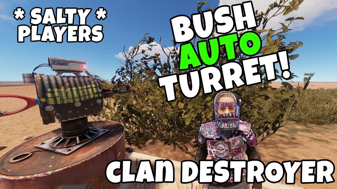 RUST | HIDING AUTO TURRET TRAPS inside BUSHES for GEAR *Triggered clans ...