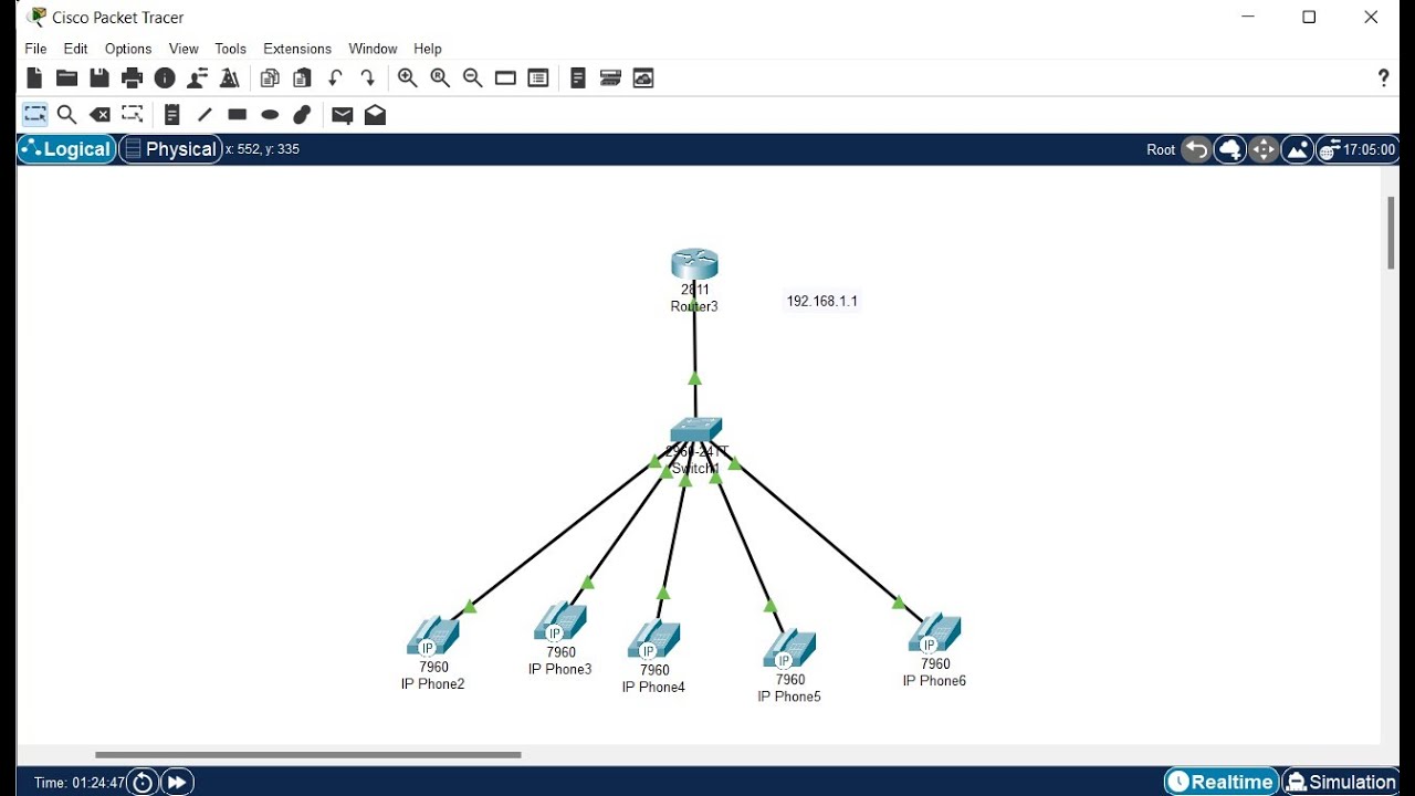 Creating IP PHONE network setup in CISCO packet tracer - YouTube