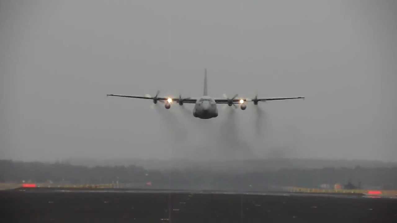 Lowpass RNLAF Lockheed C-130 Hercules above the runway at Twente ...