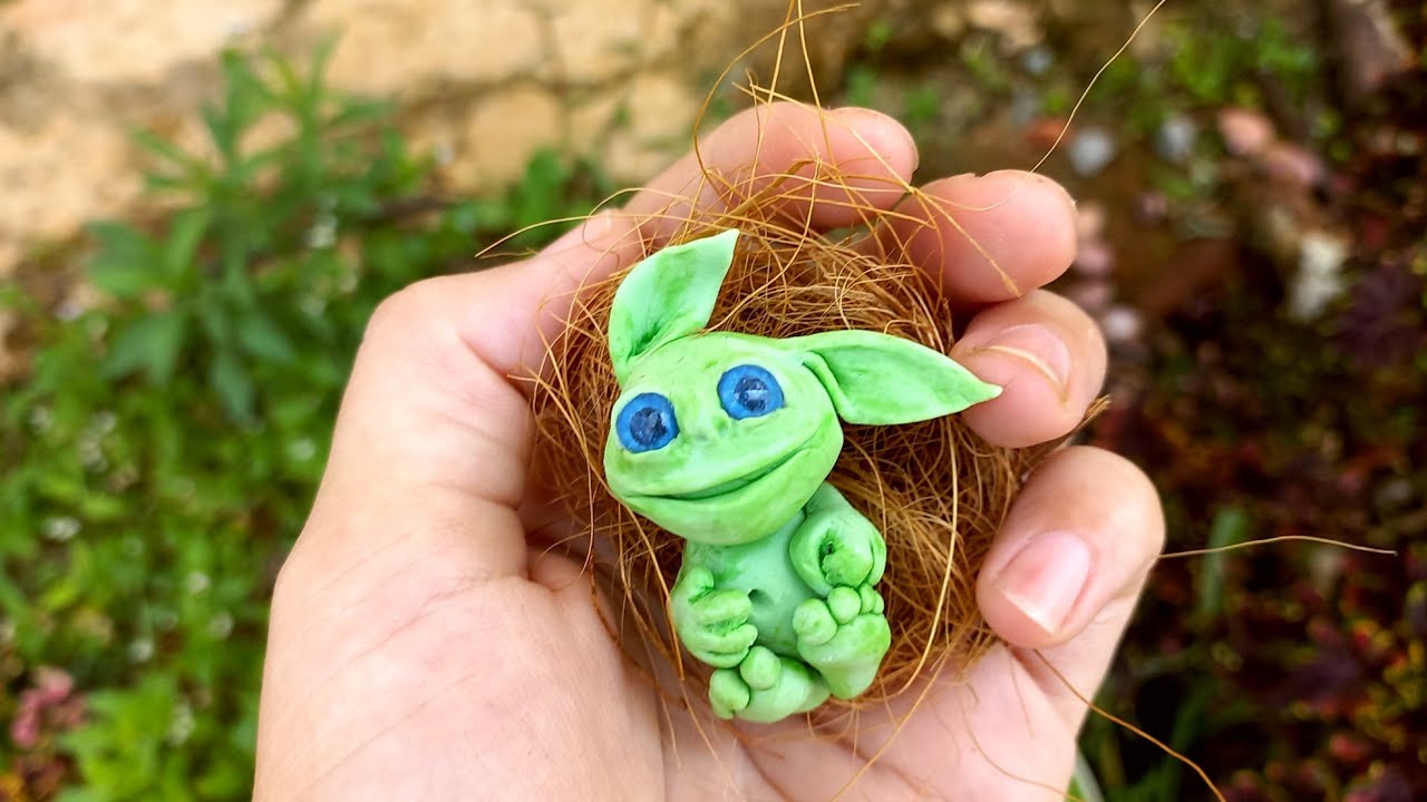 I tried to make a baby goblin sculpture using cold porcelain clay ...