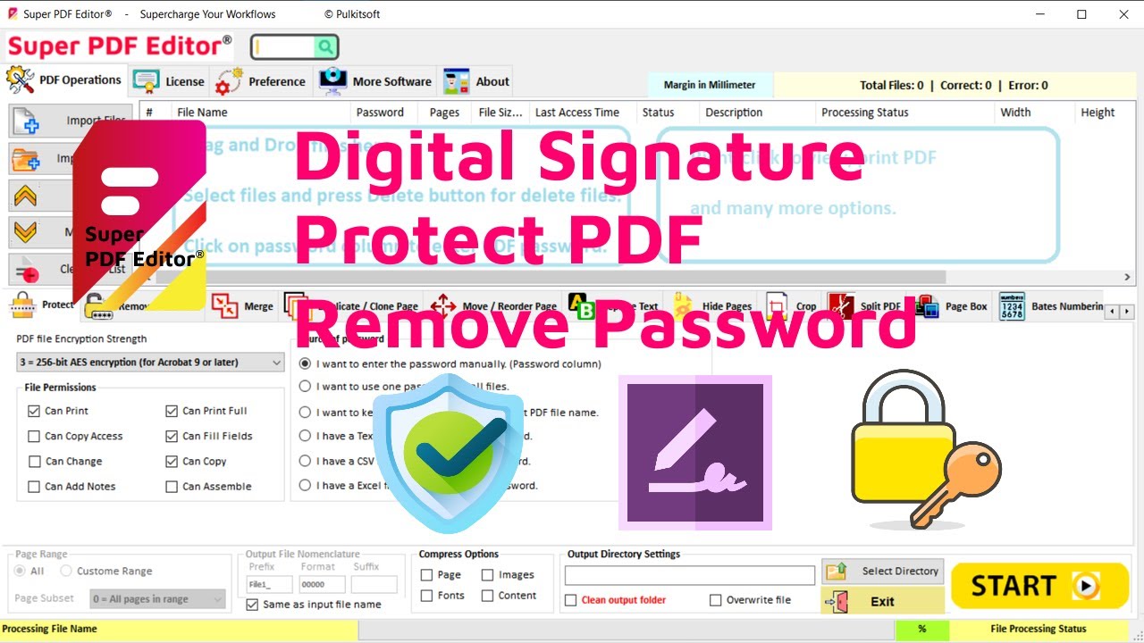 Digital Signature | Protect PDF | Remove Password | PDF Processor ...