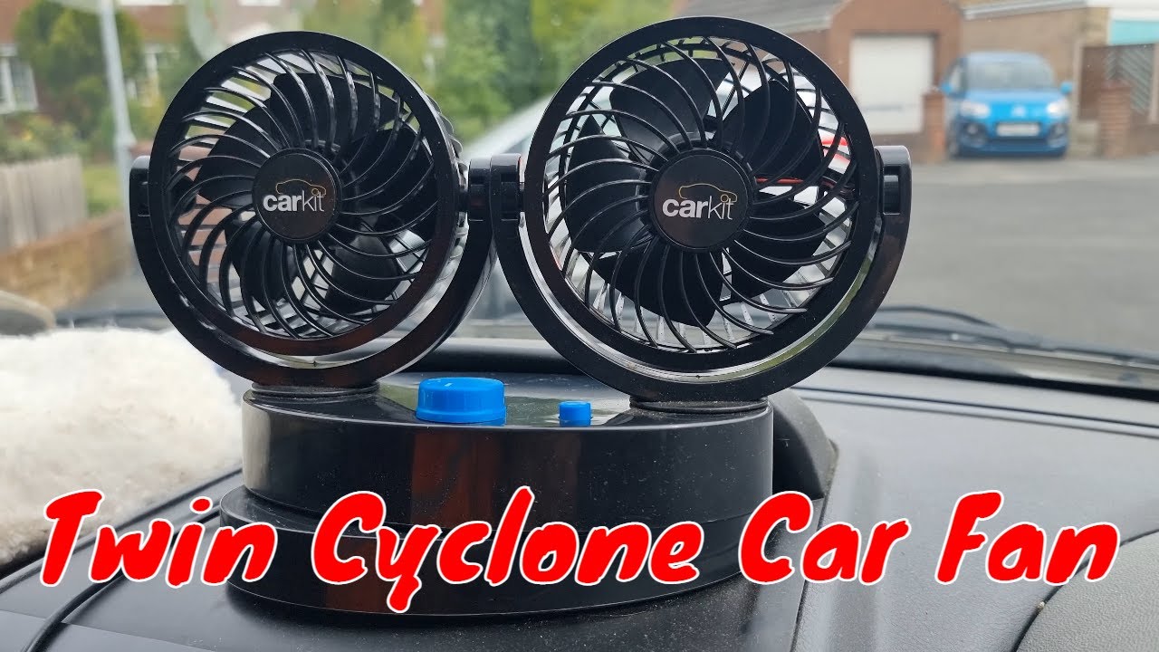Twin Cyclone Car Fan - 12V - ON/OFF 2 Speed - Ideal For: Cars, Van, 4x4 ...