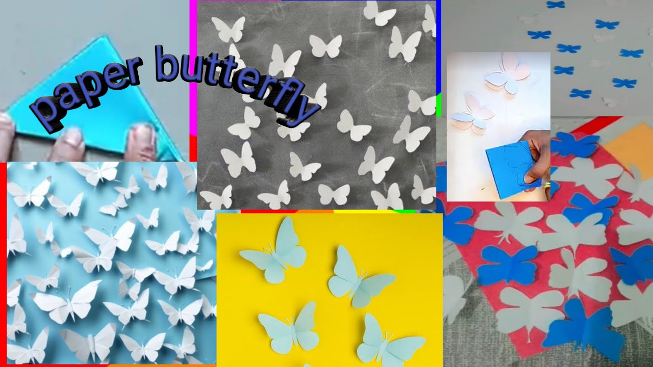 easy white paper butterfly wall decoration/how to make paper butterfly ...