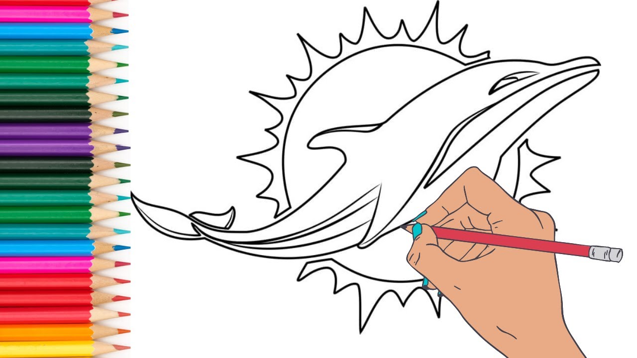 HOW TO DRAW A DOLPHINS LOGO - YouTube