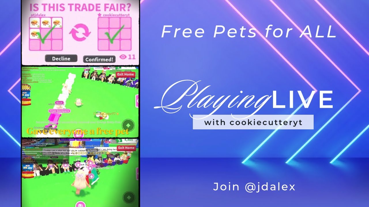 Giving away FREE pets to our subscribers and @CookieCutter in adopt me ...