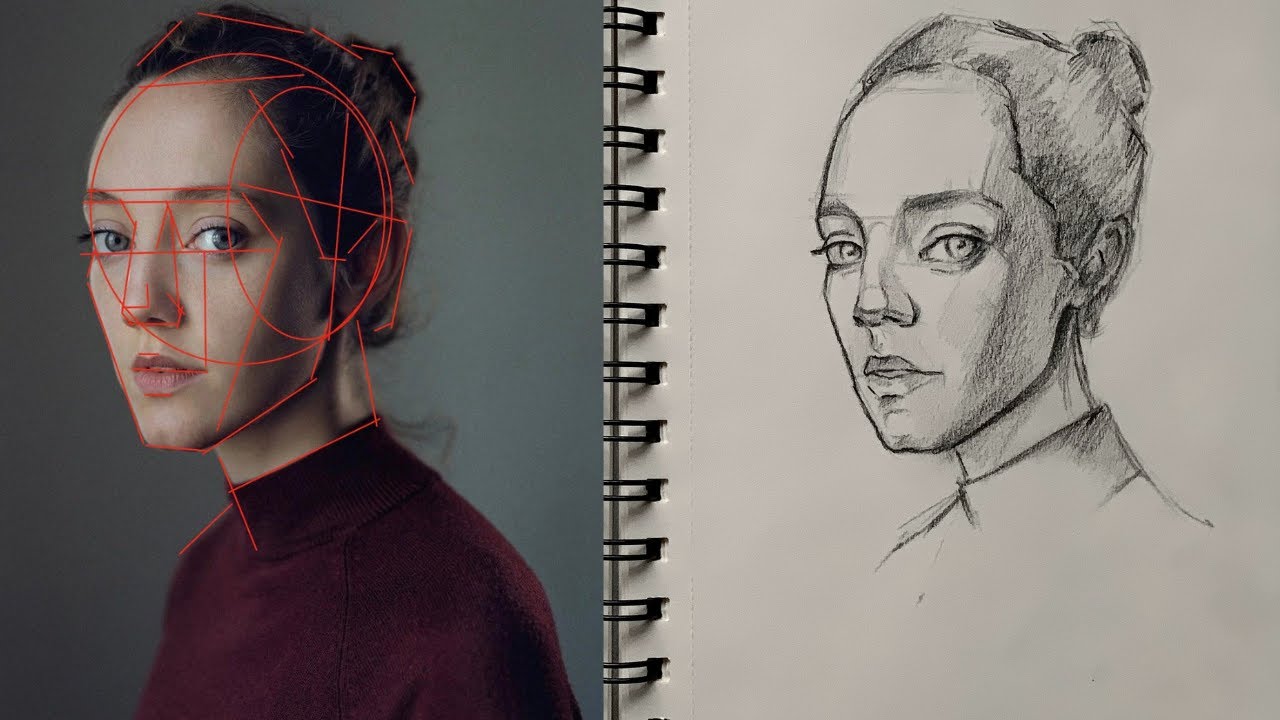 How to Draw a portrait using the Loomis method - YouTube