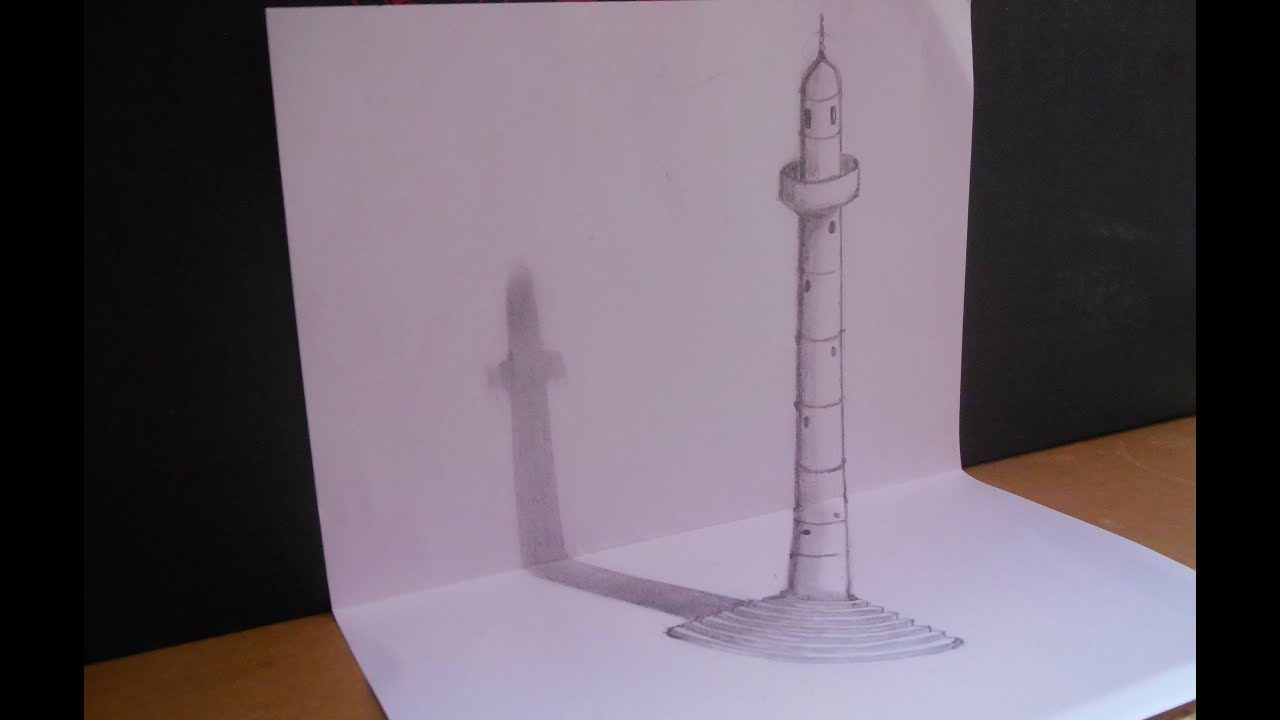 3D Drawing || Dharahara || Kathmandu || Trick Art - YouTube