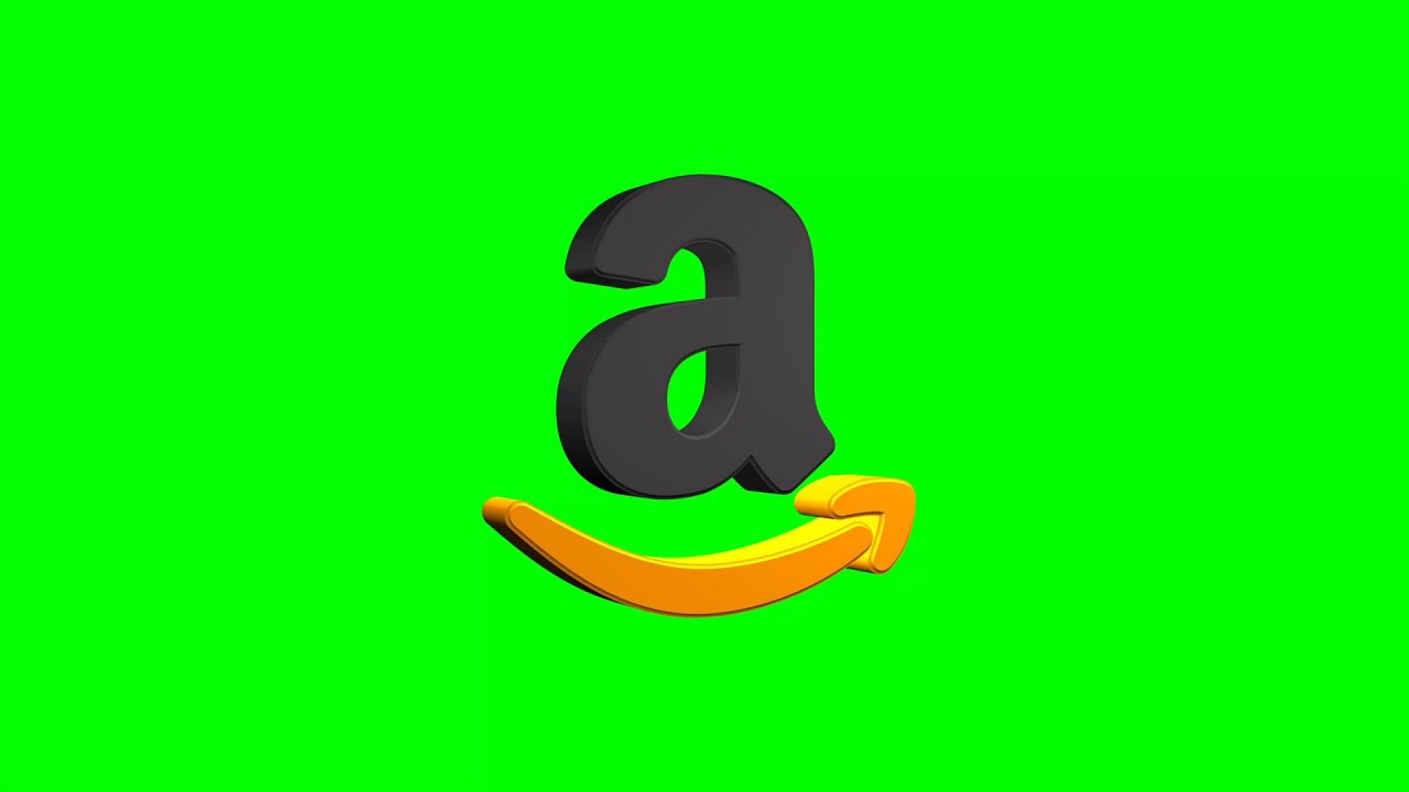 Amazon 3D Logo Icon Revolving Loop Animation on Green Screen Background ...