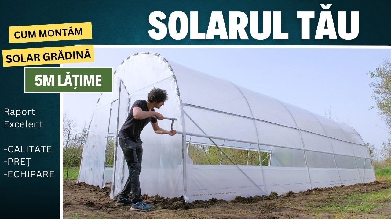 Cum Montam un SOLAR DE GRADINA 5m Latime - Solar Usor de Instalat - YouTube