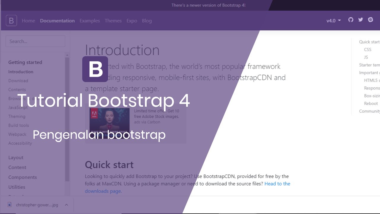 Pengenalan Bootstrap 4 dan cara penggunaan nya - YouTube