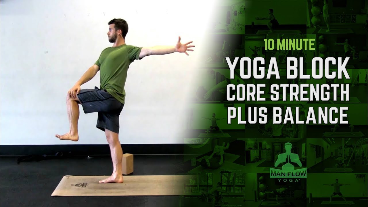 10-Minute Yoga Block Core Strength + Balance Routine - YouTube