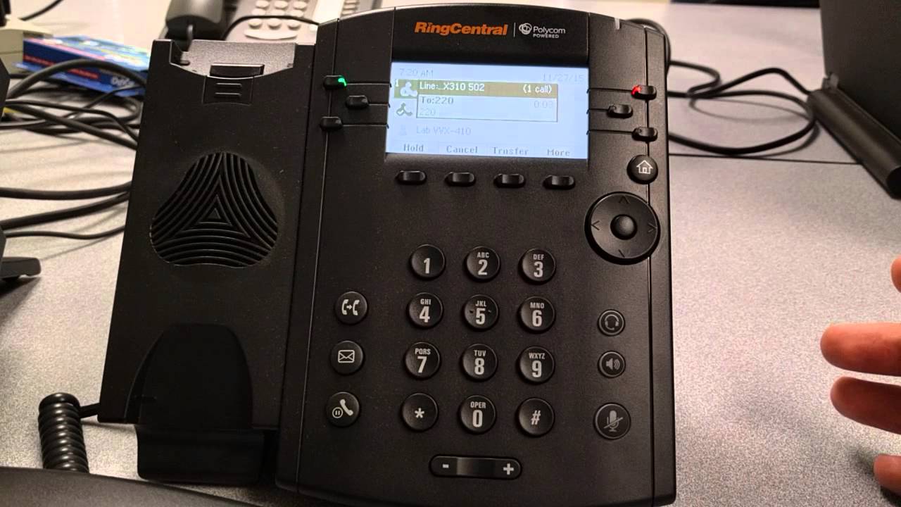 PolyCom VVX-310 and VVX-410 Transferring calls - YouTube