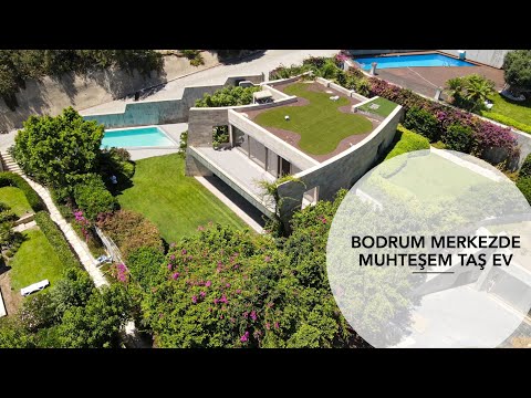 Bodrum Merkezde Satılık Modern Taş Villa | Özel Havuzlu ve Geniş Bahçeli