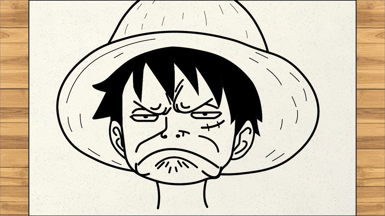 how to draw luffy disappointed (one piece) step by step, easy drawing ...