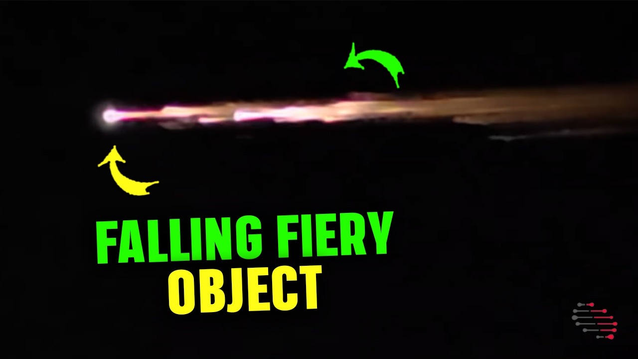 Fiery Glowing Object Breaks Apart As It Falls From Night Sky - YouTube