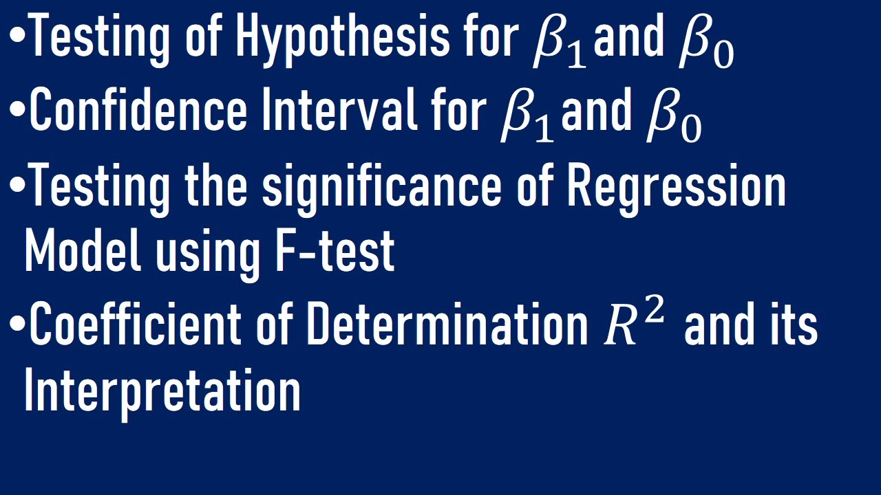 Confidence Intervals and Global F-test in Simple Linear Regression ...