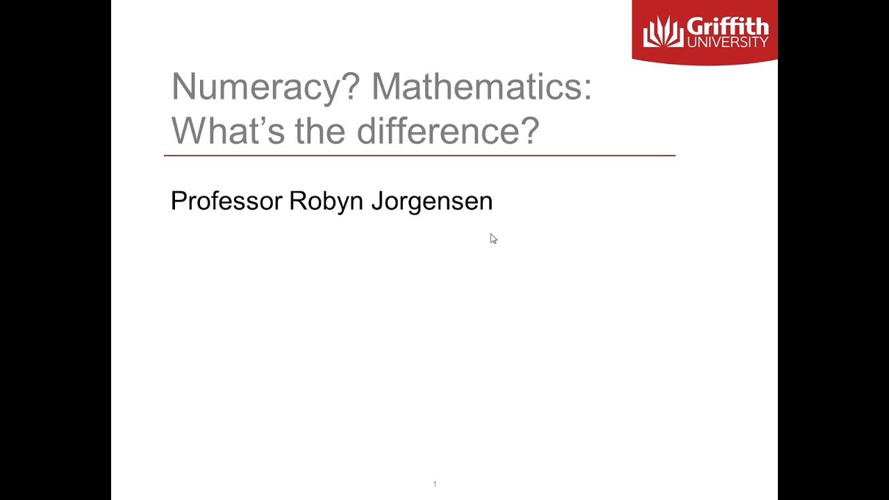 Module 1.1 numeracy mathematics whats the difference - YouTube