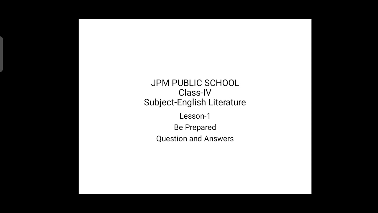 Being Prepared For Class