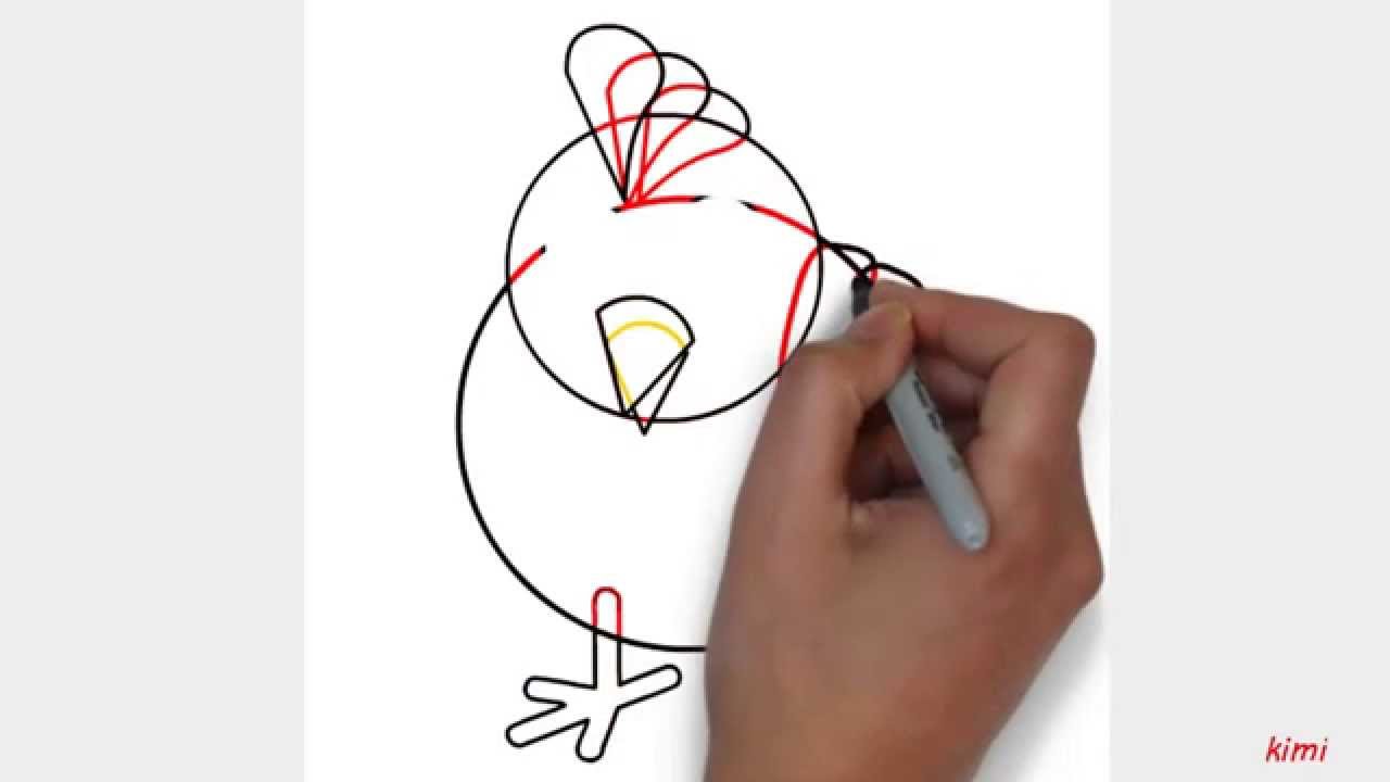 learn to draw - big red hen - YouTube