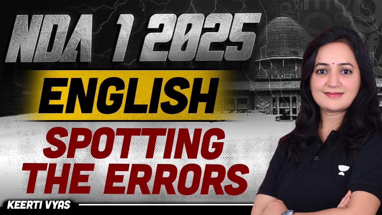 NDA 1 2025 | NDA English Back To Basics | Spotting the Errors | By Keerti Ma'am - YouTube