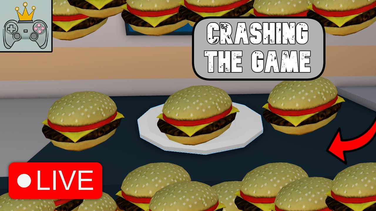 Crashing the Server with Plates in Roblox Cook Burgers (LIVE) - YouTube