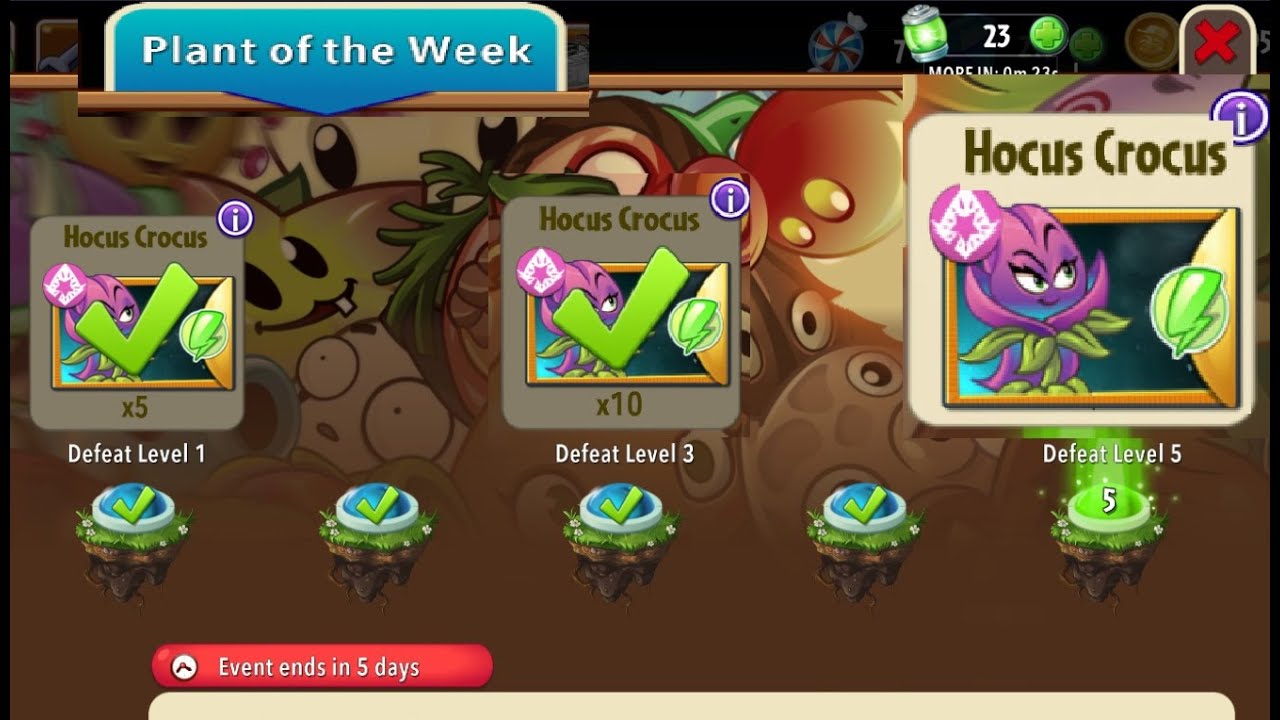 PLANTS VS ZOMBIES 2 - HOCUS CROCUS - PLANT OF THE WEEK - gameplay ...