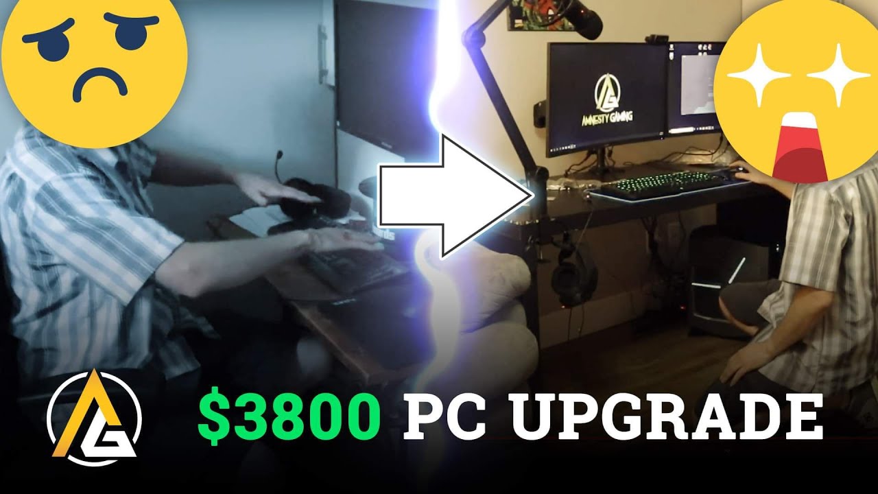 We replaced our friends horrible PC setup! (Surprise) - YouTube