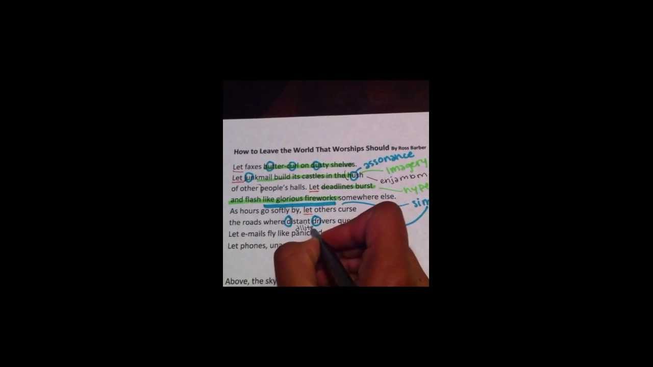 Annotation Of Ross Barber Poem - YouTube