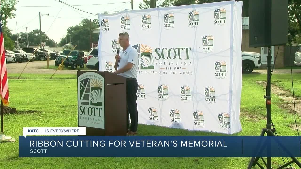 The city of Scott welcomed its new Veteran's memorial to honor veterans ...