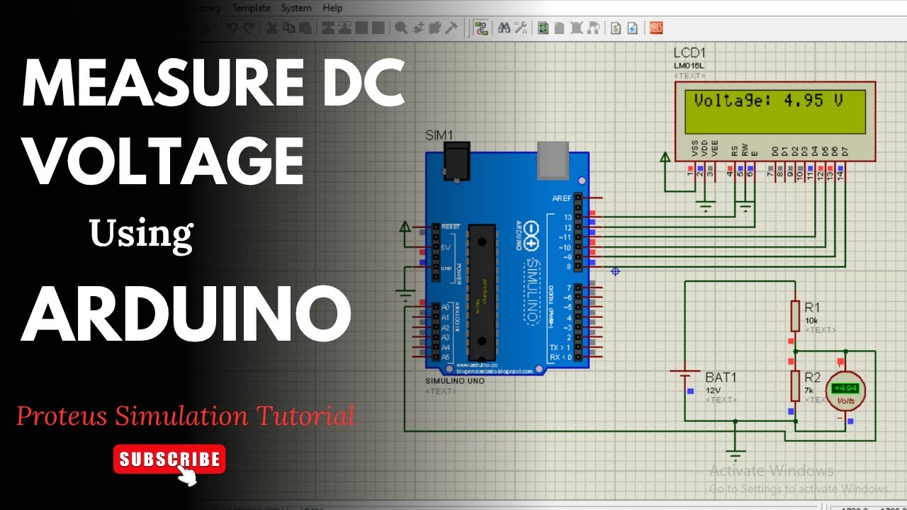 Measure DC Voltage Using Arduino | LCD Display | Proteus Simulation ...