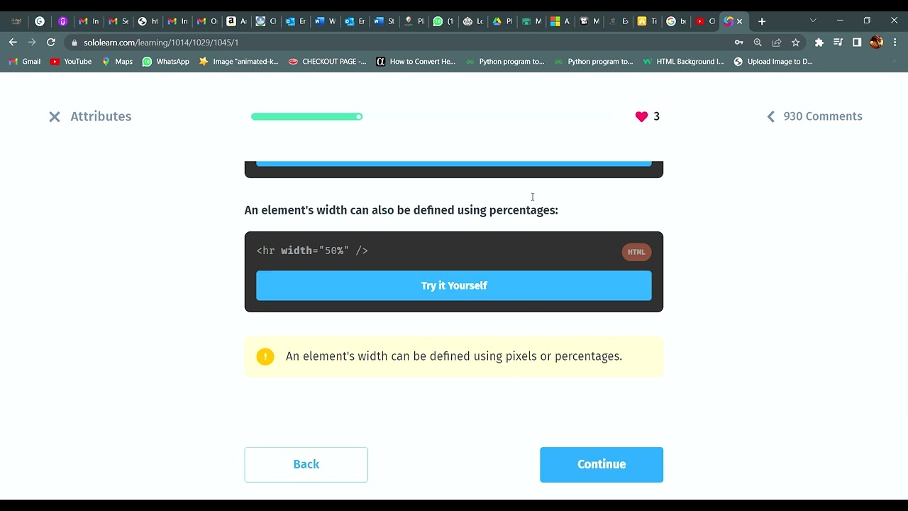 Attributes 11 Html Basicssololearn Answer Youtube